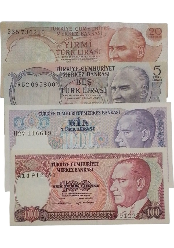 6. Emisyon 7. Emisyon 4 Adet Koleksiyon Kağıt Para. Eski Para Fiyatları ...