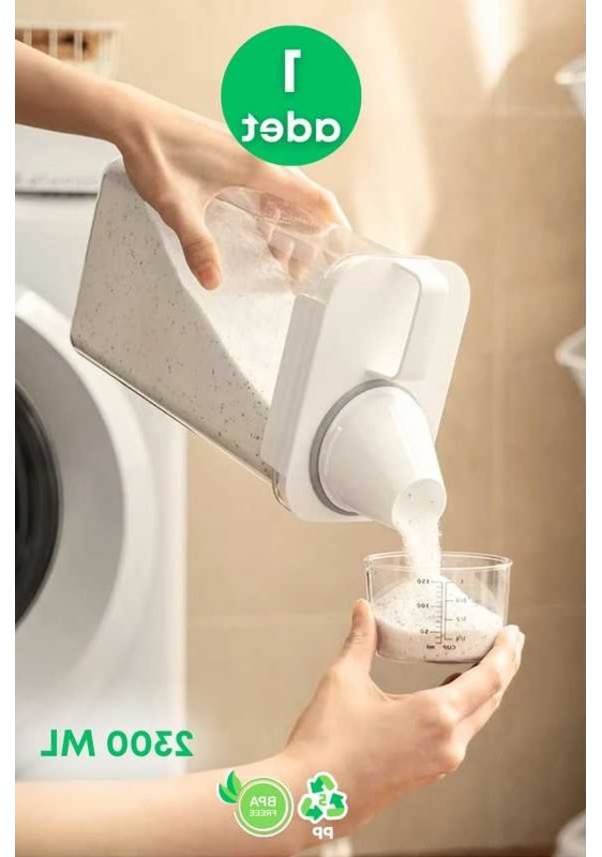 Novahub 2300 Ml Sızdırmaz Saklama Kutusu 1 Adet Sıvı Toz Deterjan Depolama Kutusu Şeffaf ...