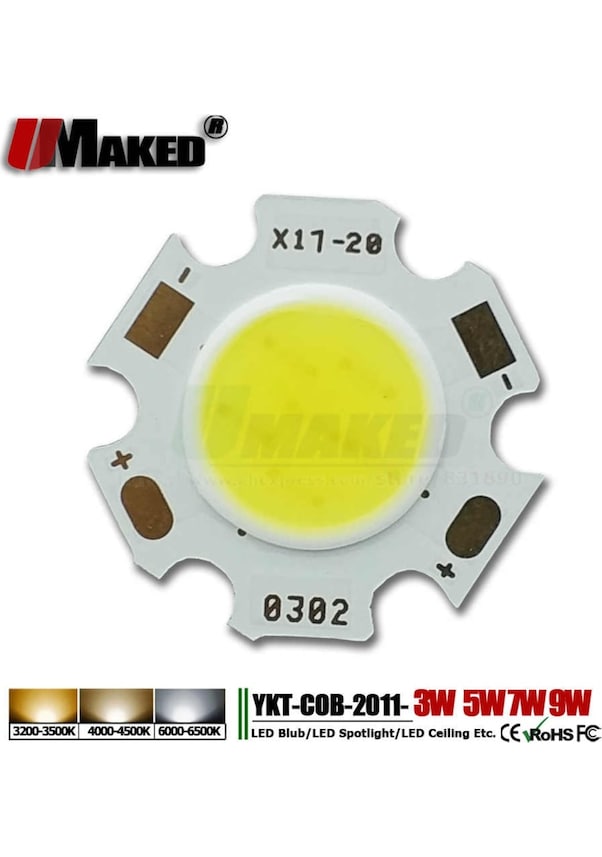 3W Cob Power Led Çip Ray Spot Ledi 3 Watt 9-12V Beyaz Renk Fiyatları ve ...