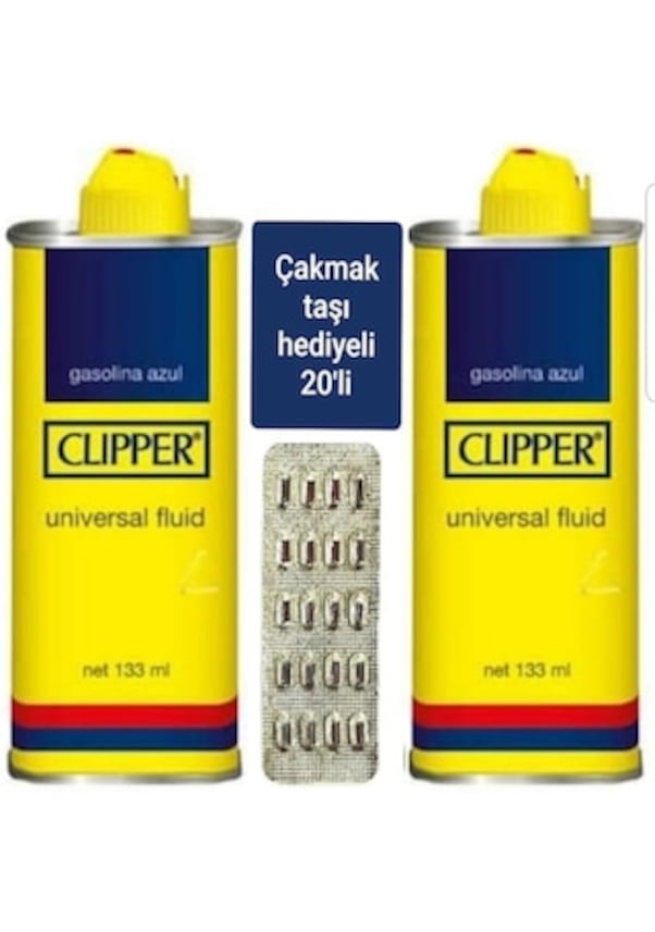 Clipper Benzin Çakmak Benzini 2 Adet x 133Ml+ 20 Li Çakmak Taşı ...
