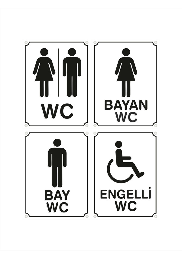 Bay Bayan Ve Engelli Wc 4'lü Levha Seti Pvc 15 x 20 CM Fiyatları ve ...