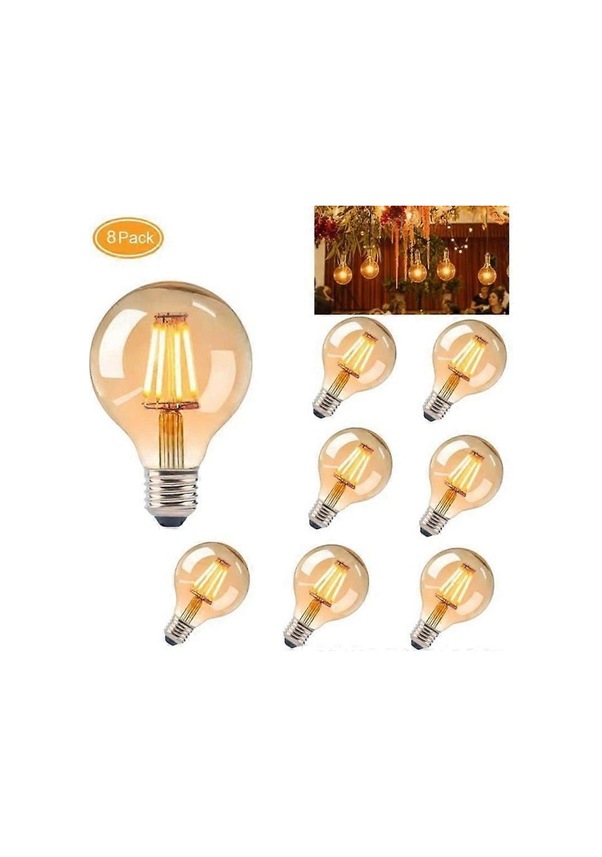 8'li Paket E27 G80 4w Led Filament Ampul Retro Edison Lamba Kahverengi Cam 2700k Sıcak Beyaz ...