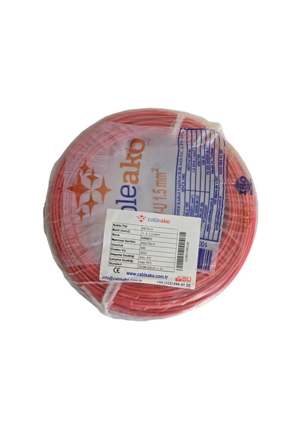 1,5mm Nya Tek Damar Kablo Tam Bakır Tam Kesit 100mt Kırmızı Fiyatları ...