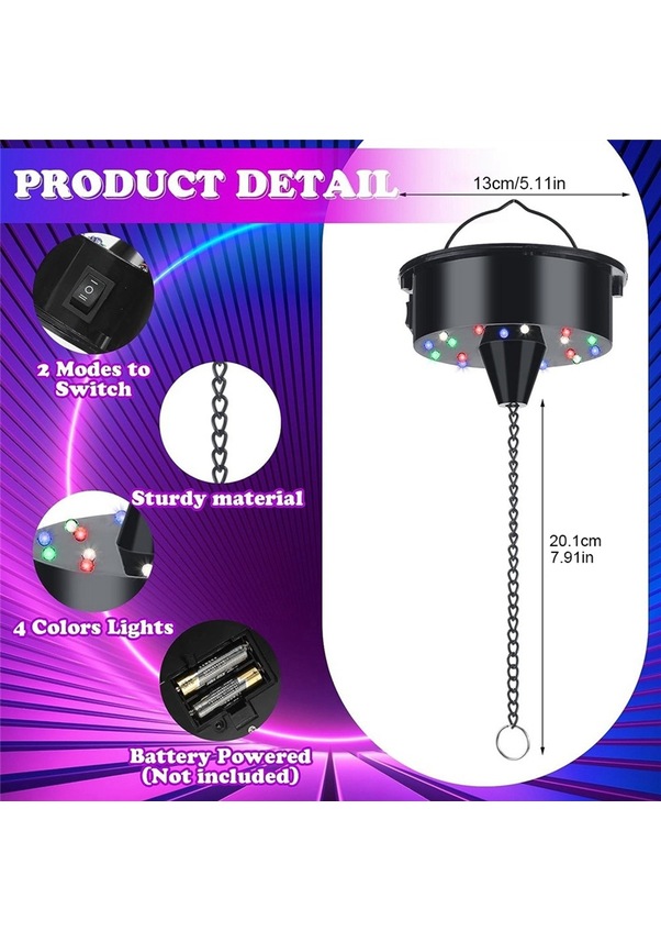 Işıklı Disko Topu Dekoru Ve Disko Topu-pil İle Çalışan Top Işığı Siyah ...