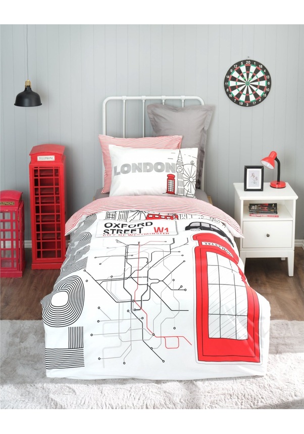 Karaca Home Young London %100 Pamuk Tek Kişilik Nevresim Takımı ...