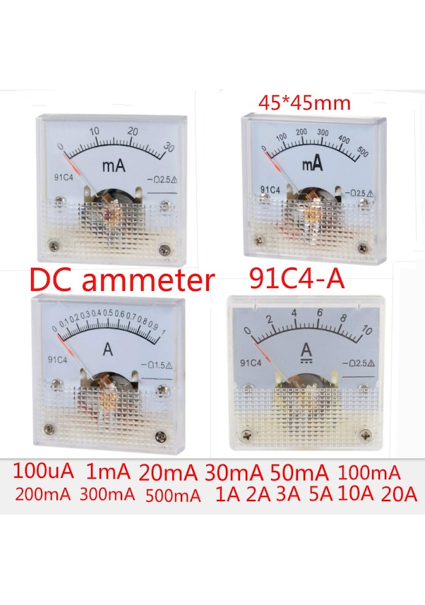 91c4-a Analog Akım Panel Metre Dc 50ma 1a 2a 3a 5a 10a 500ma 30ma ...