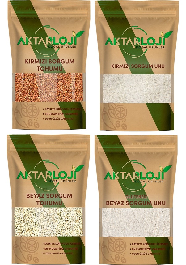4'lü 500 'şer Gram Glutensiz Sorgum Paketi Beyaz Sorgum Tane Ve Un ...