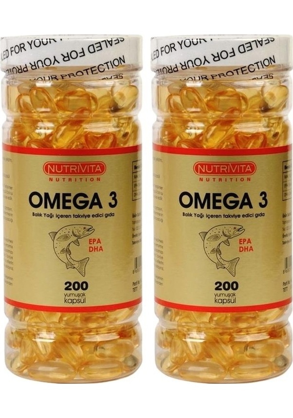 Nutrivita Nutrition Omega 3 Balık Yağı 1000 Mg 2 x 200 Kapsül Fiyatları ...