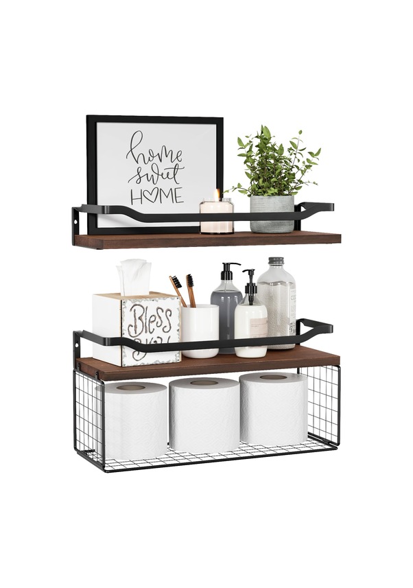 Tel Sepet Ve Korkuluk İle Yüzen Raflar - Banyo İçin Over -toilet ...