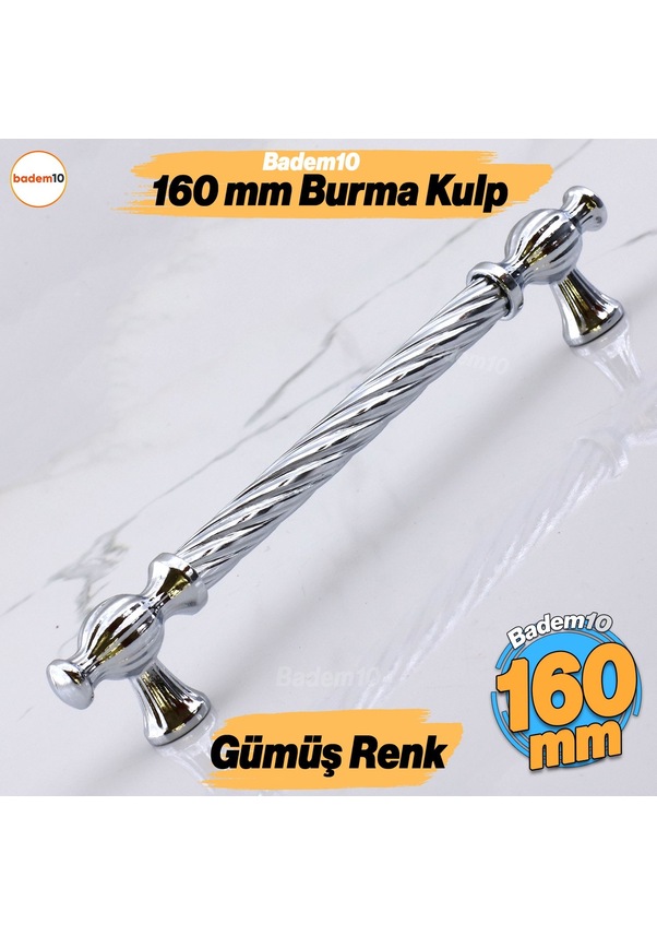 Burma Metal Gümüş Kulp 160 Mm Mobilya Çekmece Mutfak Dolabı Dolap Kapak ...