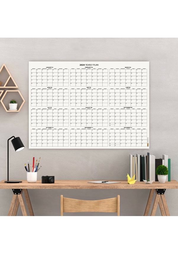 2024 Yıllık Planlayıcı Duvar Takvimi 2024 Planlayıcı Takvim 2024 Year Planner 50 x 35 CM Boyut ...