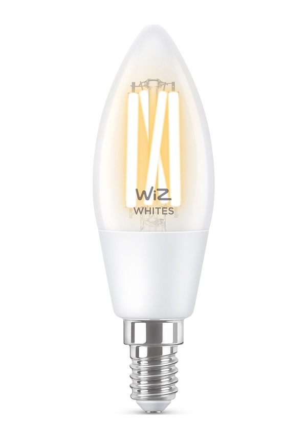 Wiz 40W Sarı-Beyaz Ambiyans E27 Şeffaf Cam Akıllı Filament Ampul (C35) Fiyatları ve Özellikleri