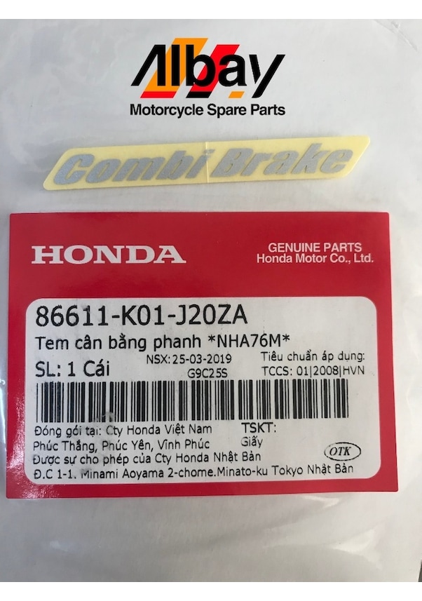 Honda Pcx 125 Combi Brake Sticker Gri 2018-2020 Fiyatları ve Özellikleri