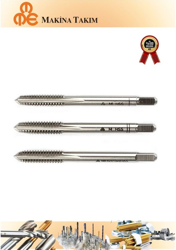 Mte M6 Metrik Normal Vidalı 3'lü Takım Kılavuzu El Kılavuzu Hss Dın 352 Fiyatları ve Özellikleri