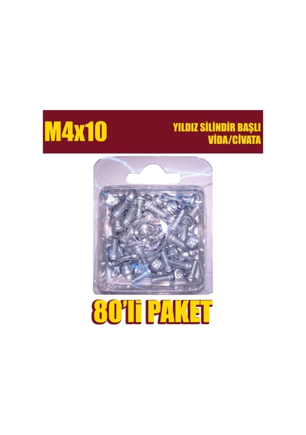 M4x10 Yıldız Silindir Başlı Ysb Vida/civata 80 Adet Civata Fiyatları ve Özellikleri