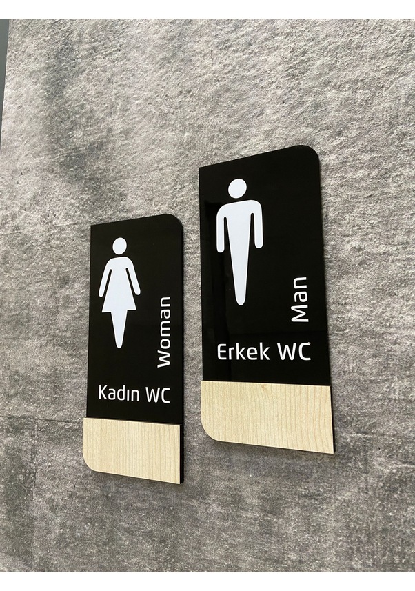 Timber Serisi Bay Bayan Wc Set Yönlendirme Levhası Fiyatları ve Özellikleri