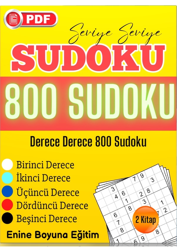 Seviye Seviye PDF Sudoku Kitabı (800 Sudoku) Fiyatları ve Özellikleri