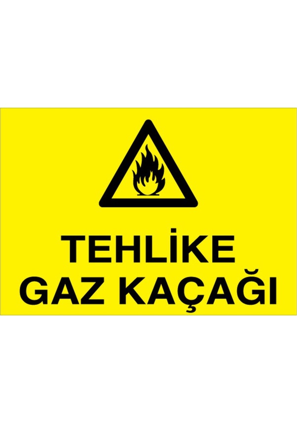 Tehlike Gaz Kaçağı Uyarı Tabelası - 70x100 Alüminyum Kompozit Panel ...