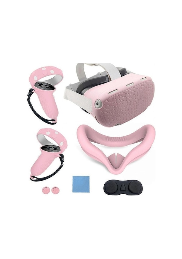 Oculus Quest 2 Motion Şok Sıvı Seti - Pembe Renkli Proteksiyon Kılıfı ...