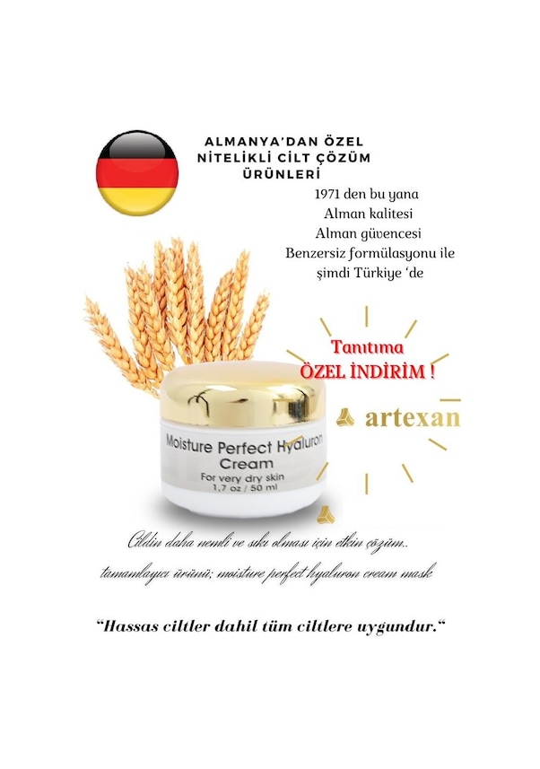 Artexan Mükemmel Nemlendirici Hyaluron Krem 50 ML Fiyatları ve Özellikleri