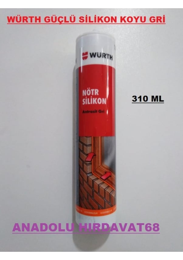 Würth Koyu Gri Renk Silikon Güçlü Silikon Antrasit 310 Ml Germany ...