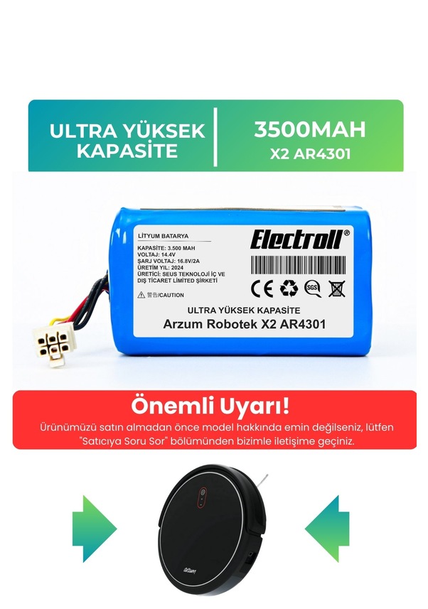 Arzum Robotek X2 Ar4301 Robot Süpürge Bataryası Ultra Yüksek Fiyatları ...