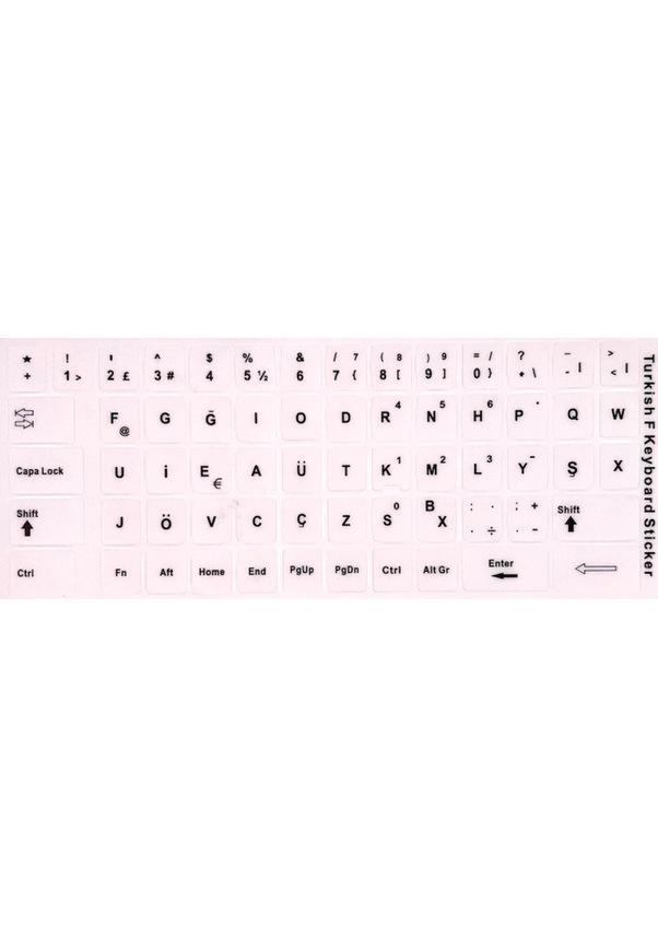 Aghbilgisayar F Klavye Stiker Türkçe Klavye Yapışkan Harf Turkish F ...