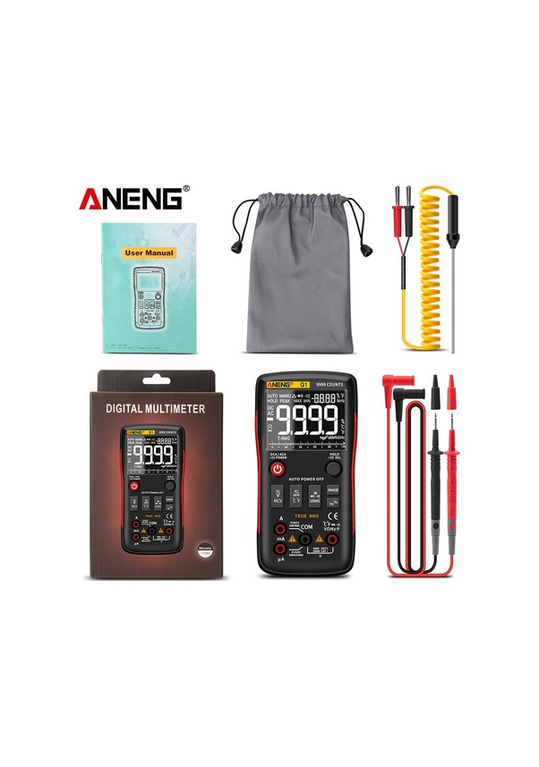Q1 Kırmızı-aneng Q1 Dijital Multimetre 9999 Analog Test Cihazı True Rms ...