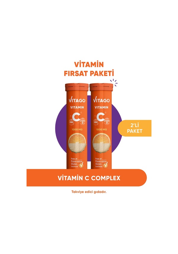 Vitago Vitamin C Vitamin D Zing İçeren 20 Efervesan Tablet Fiyatları ve ...