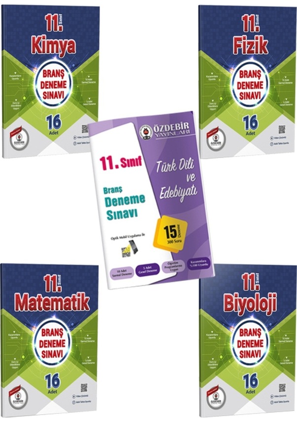 11.sınıf 5'li Branş Deneme Seti Edebiyat, Matematik, Fizik, Kimya, Biyoloji Özdebirstore ...