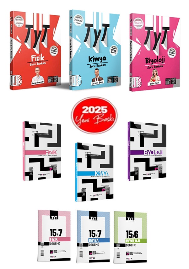 2025 Tyt Fizik - Kimya - Biyoloji Soru Bankası Seti + 6 Kitap Hed Fiyatları ve Özellikleri