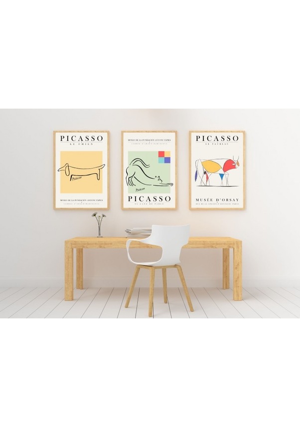Pablo Picasso 3'lü Çerçevesiz Poster Duvar Tablosu 30x40 Diğer ...