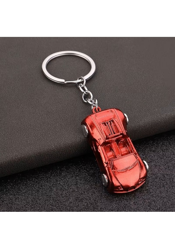 Herşey Nota Kırmızı Kabrio Araba Tekerlekleri Dönen Anahtarlık ...