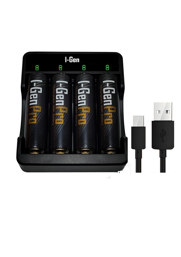 I-Gen G429 4'lü Pil Şarj Aleti + 4 Adet AA Pro 2950 mAh Şarjlı Kalem ...