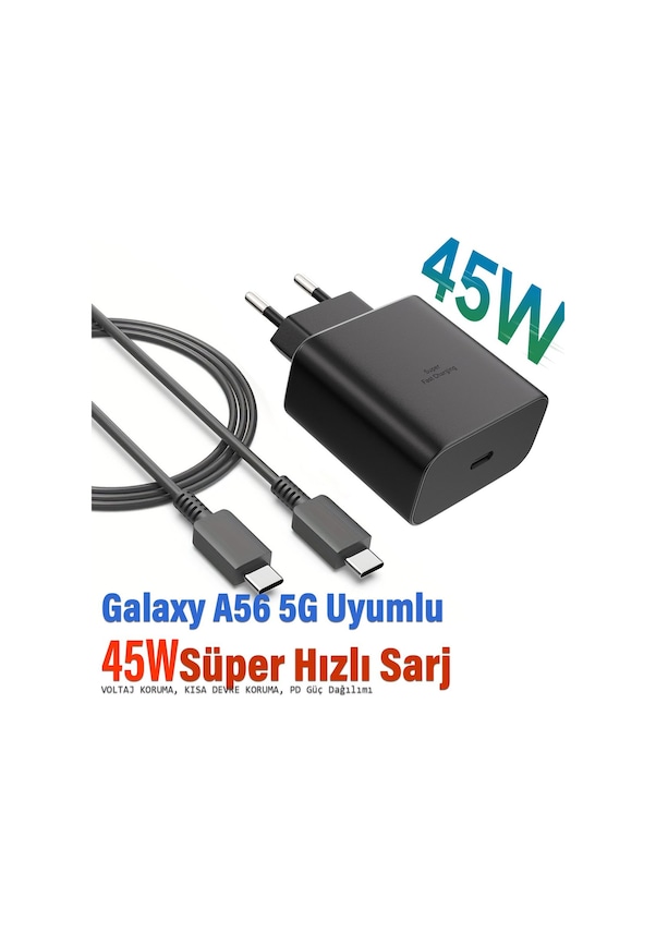 Samsung Galaxy A56 5g Uyumlu 45w Şarj Aleti Ve Kablosu Süper Hızlı Şarj Fiyatları ve Özellikleri
