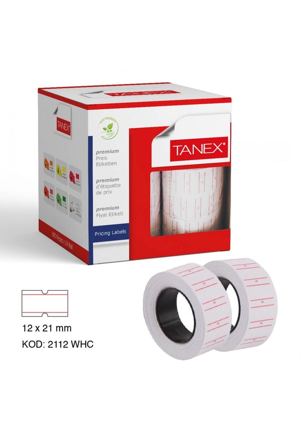 Tanex Fiyat Etiketi 21X12 CM Beyaz Renk 800'lü 6 Lı Rulo Fiyatları ve ...