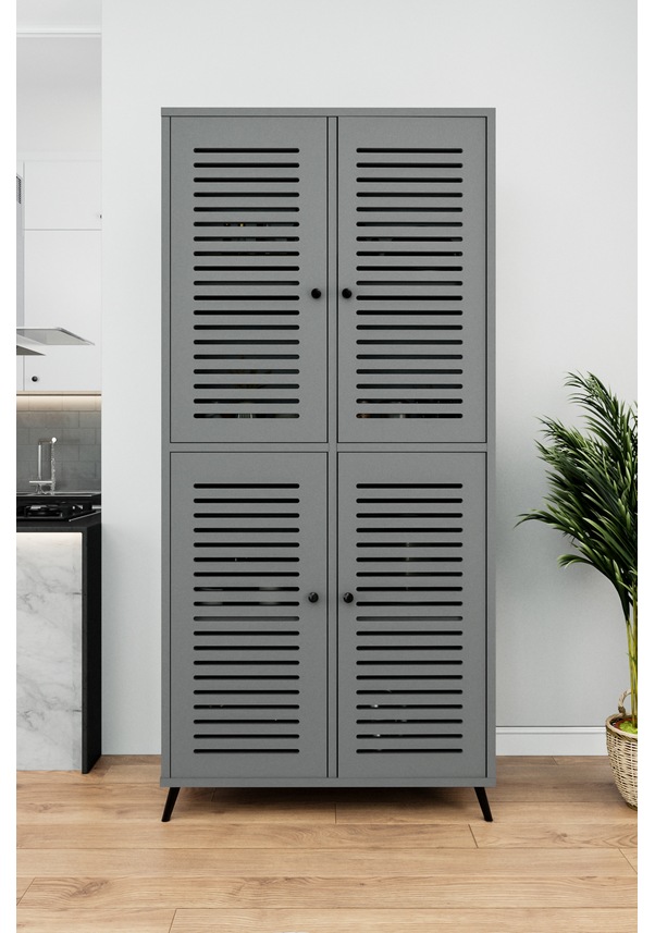 Enwood Deneb Mdf Gri 4 Kapaklı Panjur Kapak Ahşap Ayaklı Kiler ...