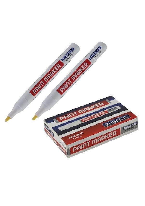 Rubenis Paint Marker Kalem Beyaz Rpm-80/B Demirbaş Kalemi 12'li ...