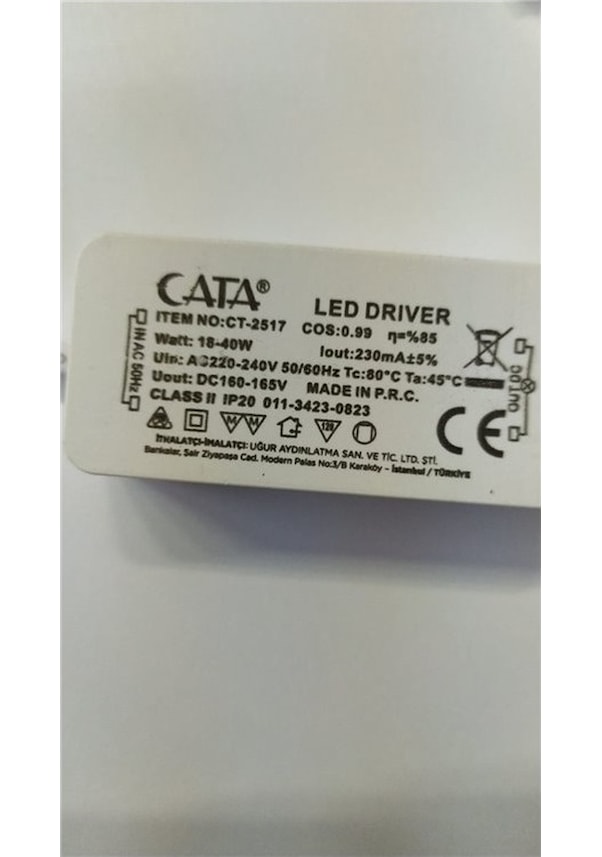 Cata 18-40 Watt Led Driver Ct-2517 Fiyatları ve Özellikleri