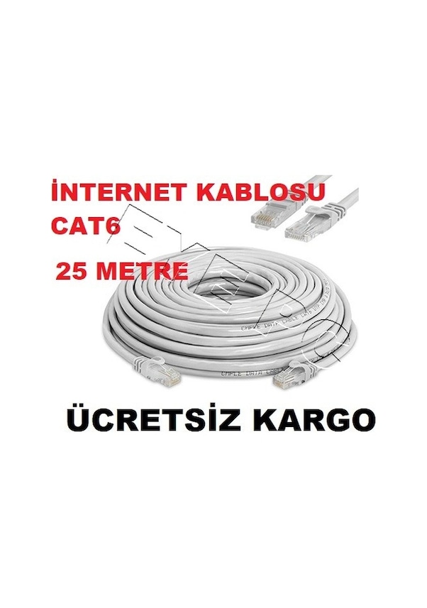 EYEPC 25 Metre Mt Internet Kablosu Cat6 Kalın Bakir Kablo Fiyatları ve ...