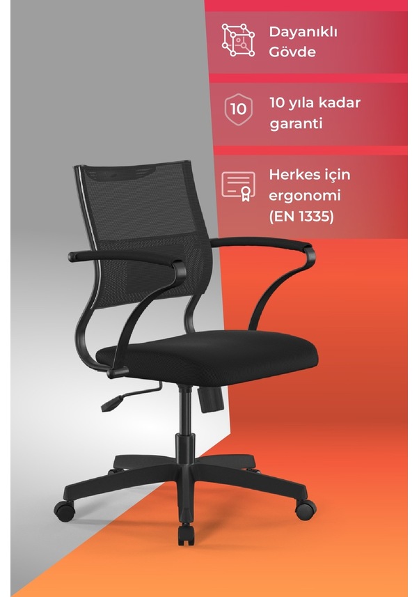 Ergolife Sit Air Ofis Koltuğu Tekerlekli, Yükseklik Ayarlı, Fileli ...