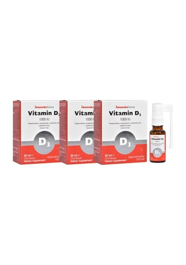 İmuneks Farma 1000 IU Vitamin D3 içeren Sprey Takviye Edici Gıda 20 ml ...
