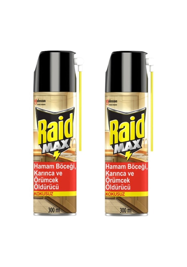 RAİD MAX BÖCEKSAVAR KOKUSUZ SPREY 300 ML x 2 ADET Fiyatları ve Özellikleri