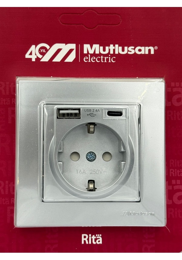 Mutlusan Rita Usb+type-c Li Topraklı Priz İnox Fiyatları ve Özellikleri