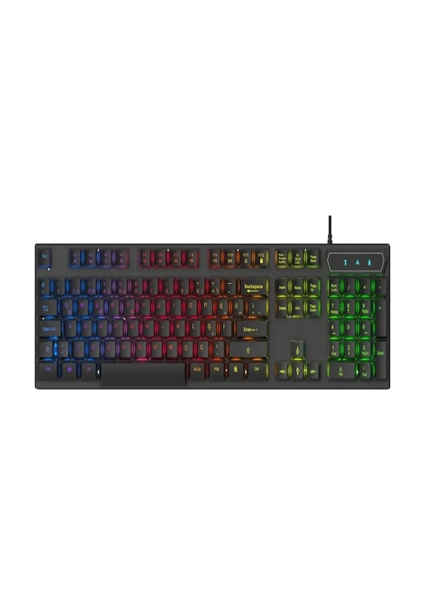 Rutter GK100 RGB LED ışıklı Kablolu Oyuncu Q Klavye Siyah Fiyatları ve ...