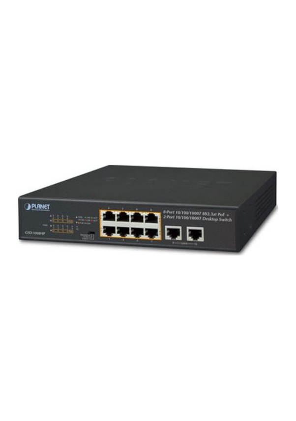 Planet Pl-gsd-1008hp 8 Port 1000t Poe+ 2 Port Gigabit 120w Poe+ ...
