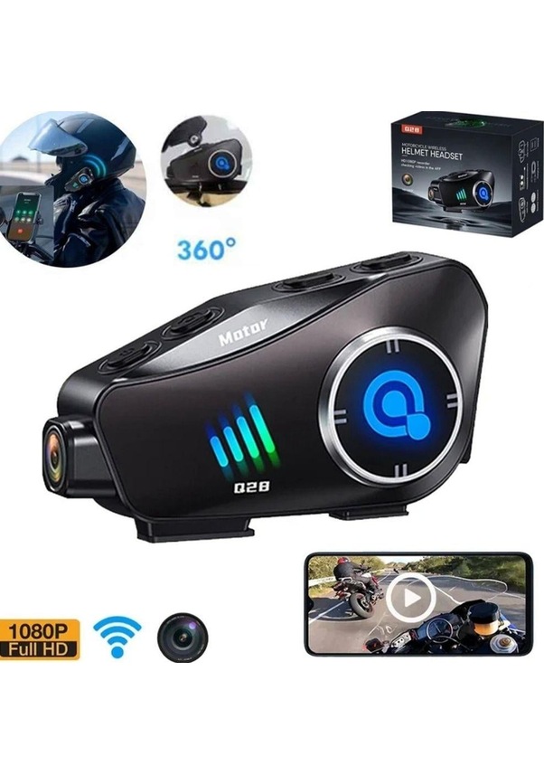 Q28-2x Motosiklet Kask Bluetooth İntercom Yeni Nesil 1080p Hd Sürüş ...