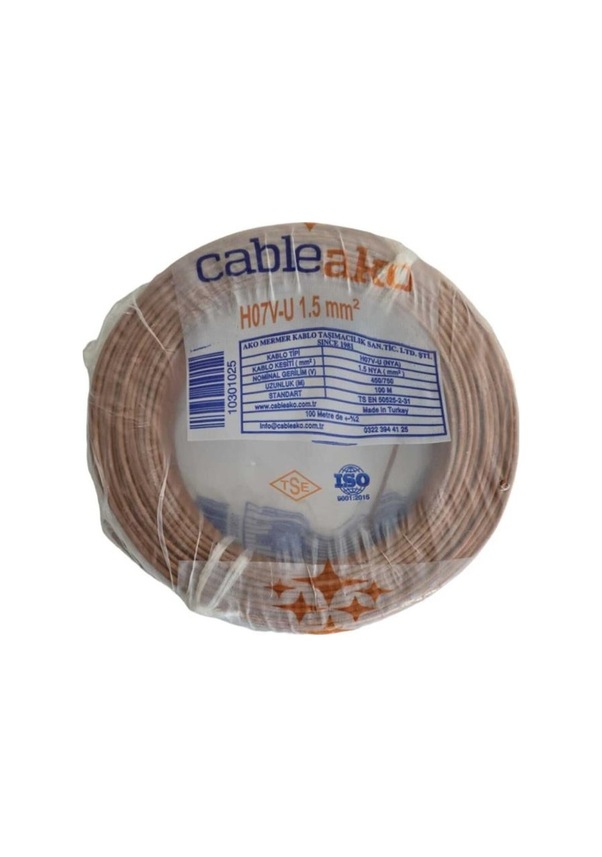 Cable Ako 1,5mm Nya Tek Damar Kablo Tam Bakır Tam Kesit 100mt ...