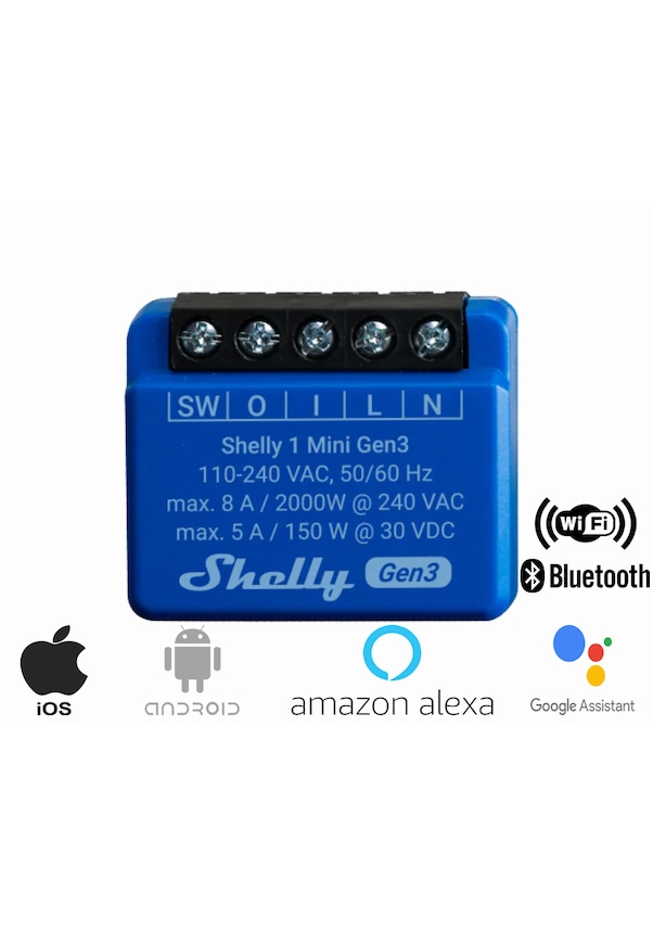 Shelly 1 Mini Gen3 1 Kanallı Akıllı Ev Anahtarı Wifi Kuru Kontak ...