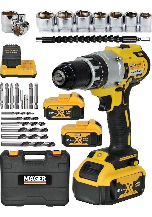 Mager ZY-O2 13 MM Çelik Madren 10 Pilli Darbeli 24 Pcs Setli Led ...